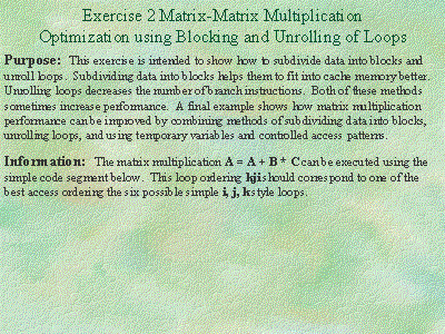 Exercise 2 Matrix-Matrix Multiplication Optimization using Blocking and ...